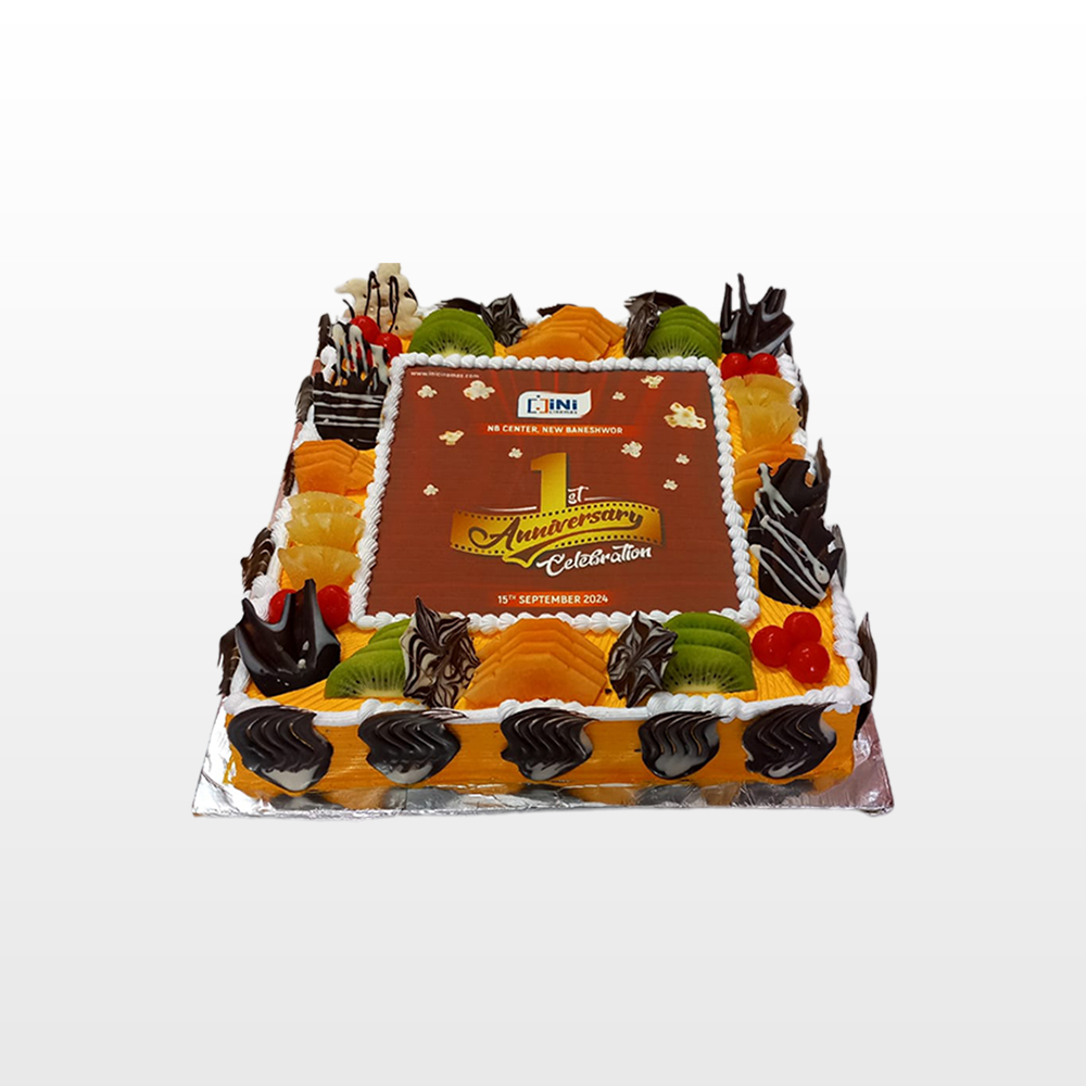 Fruit Topped Photo Printed Cake – Chef's Bakery